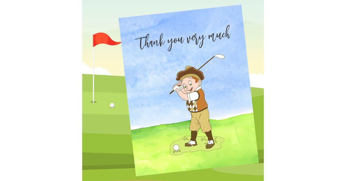 Golf Thank you card for golfer | Zazzle