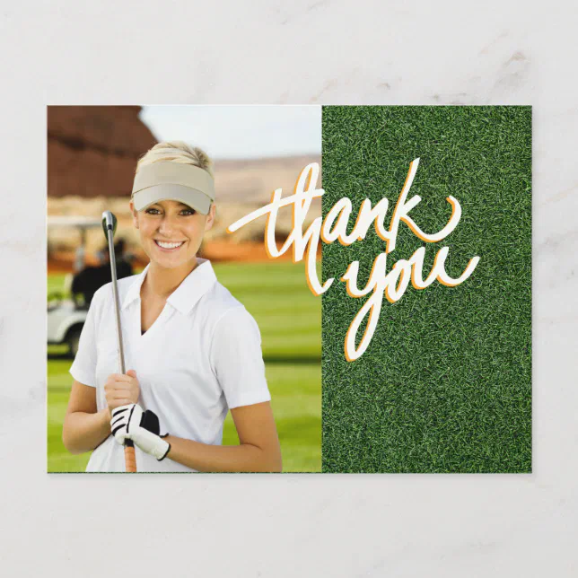 Golf Thank you Create your own photo golfer Postcard | Zazzle