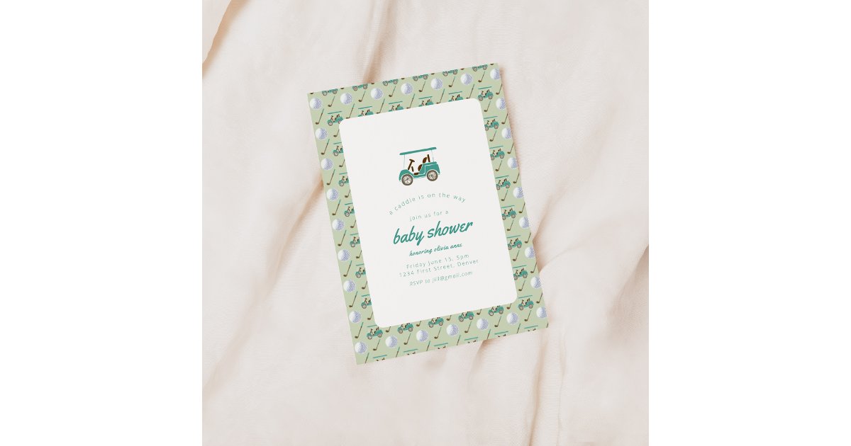 Golf Theme Baby Shower Invitation Template | Zazzle