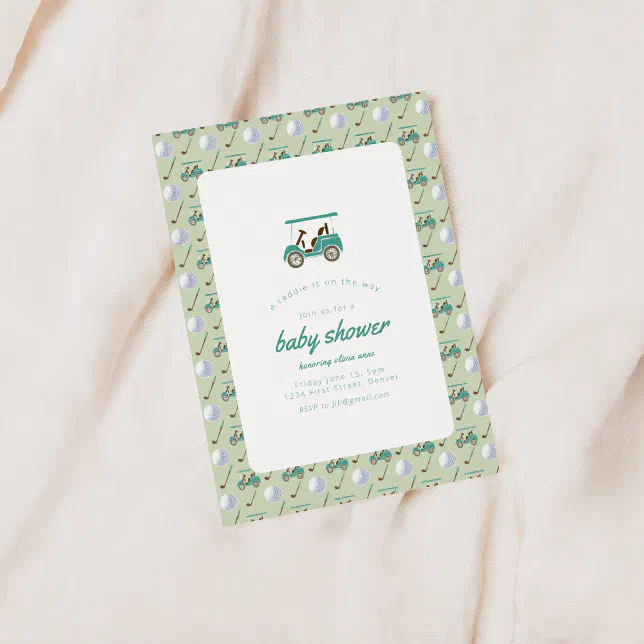Golf Theme Baby Shower Invitation Template | Zazzle