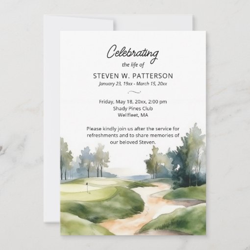 Golf Theme, Celebration of Life Funeral Program | Zazzle