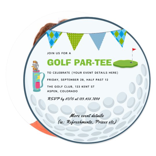 Golf Themed Party Photo Invitation | Zazzle.com