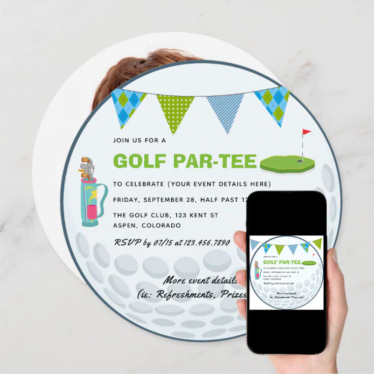 Golf Themed Party Photo Invitation | Zazzle