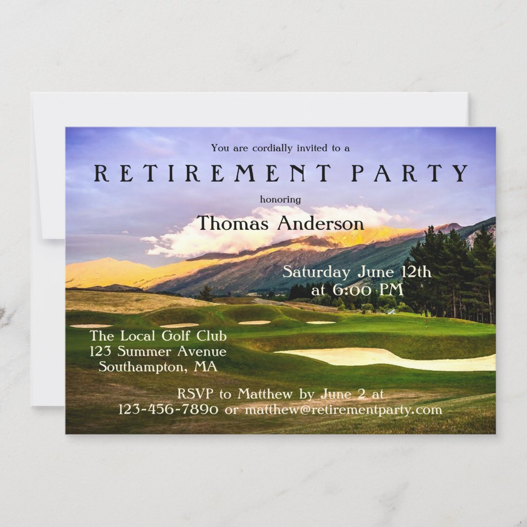 Golf Themed Retirement Party Invitation | Zazzle