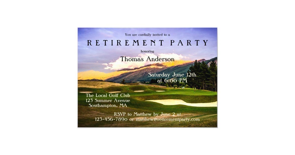 Golf Themed Retirement Party Invitation | Zazzle.com