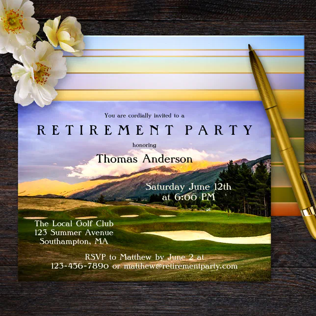 Golf Themed Retirement Party Invitation | Zazzle