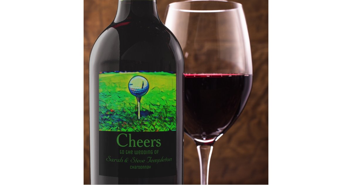 Golf Themed Wedding Wine Labels | Zazzle