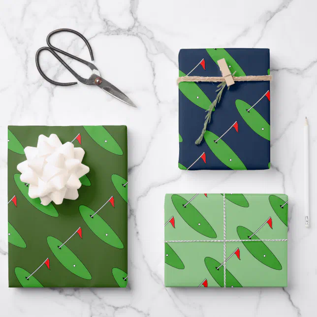 Golf themed wrapping paper sheets for Birthday | Zazzle