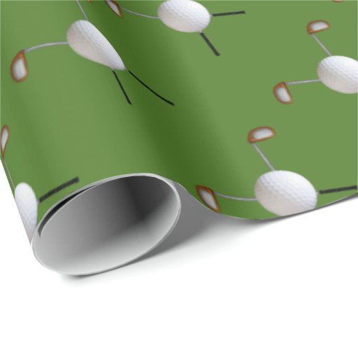 Golf Tiled Sticks & Ball Wrapping Paper | Zazzle