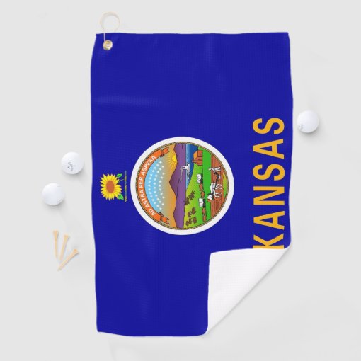 Golf Towel with flag of Kansas, USA | Zazzle