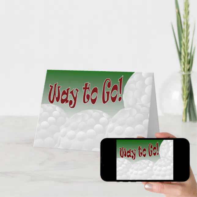 Golf - Way to Go! Congrats! Awesome! Card | Zazzle