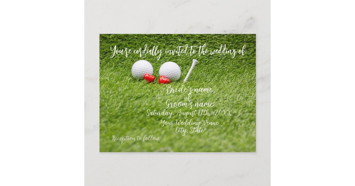 Golf Wedding Invitation card for Golfer | Zazzle