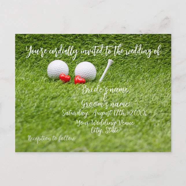 Golf Wedding Invitation card for Golfer | Zazzle