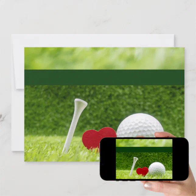 Golf wedding invitation with love and tee | Zazzle