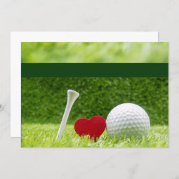 Golf wedding invitation with love and tee | Zazzle