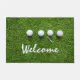 Golf welcome door mat golfer golf balls and tee | Zazzle