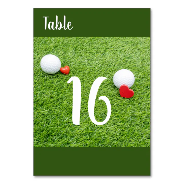 Golf with love on green grass table number | Zazzle