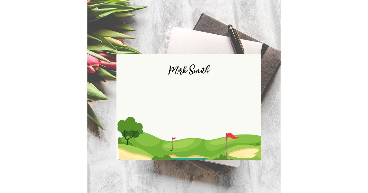 Golf with Name for golfer Note Card | Zazzle