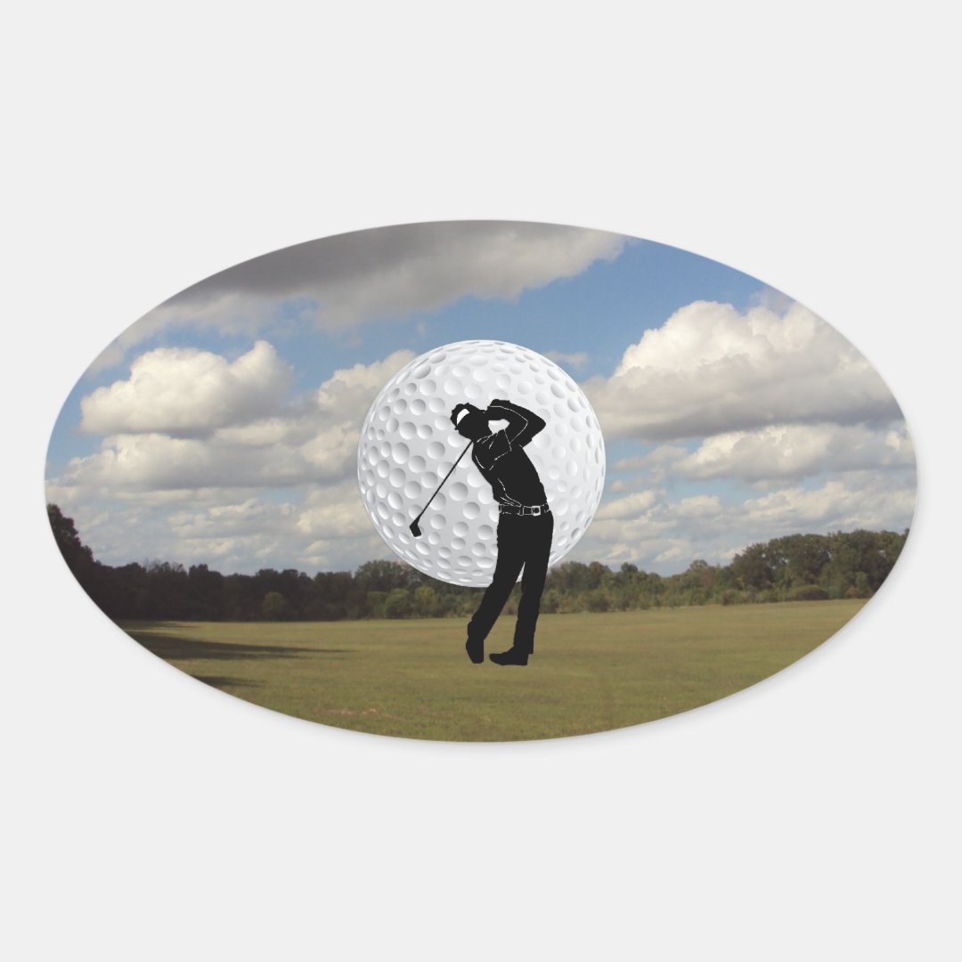 Golf World Oval Sticker | Zazzle