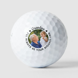 Golfer Biggest Fan - GRANDPA - Personalized Photo Golf Balls | Zazzle