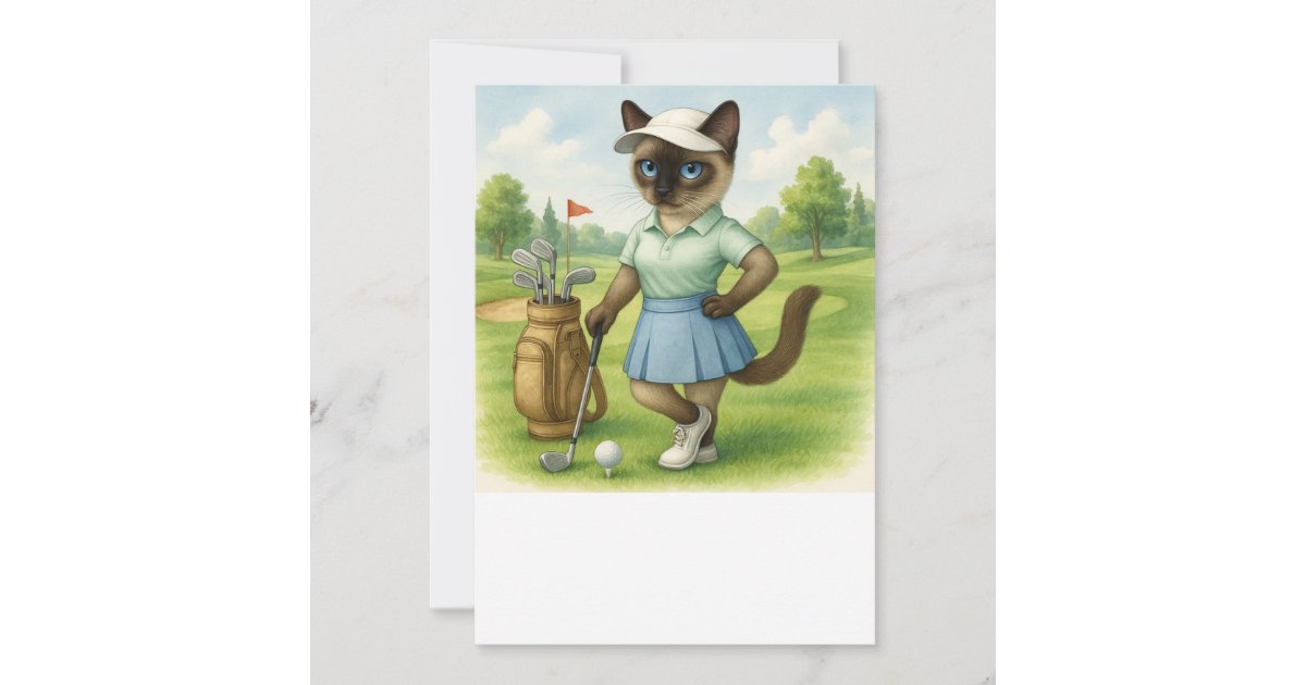 Golfer Cat tournament Invitation | Zazzle