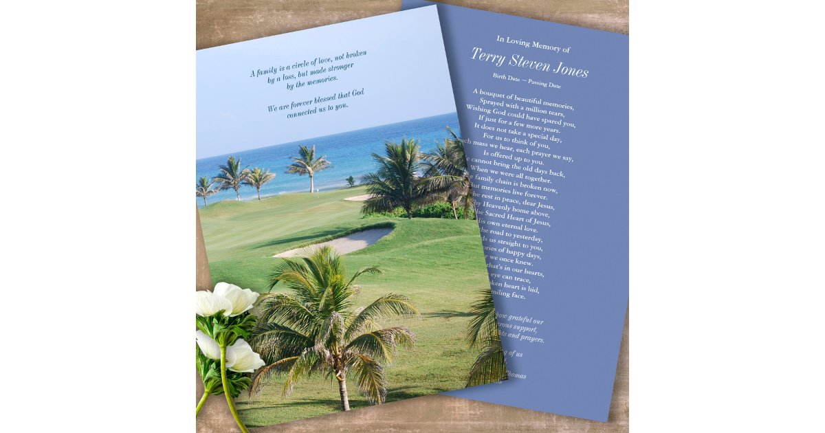 Golfer Celebration of Life Funeral Thank You Card | Zazzle