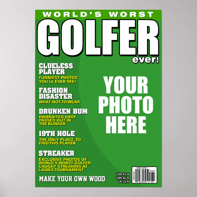 Golfer Fake Magazine Cover Poster | Zazzle