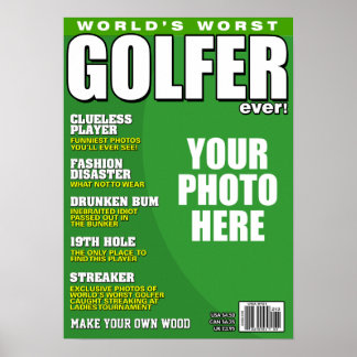 Golfer Fake Magazine Cover Posters