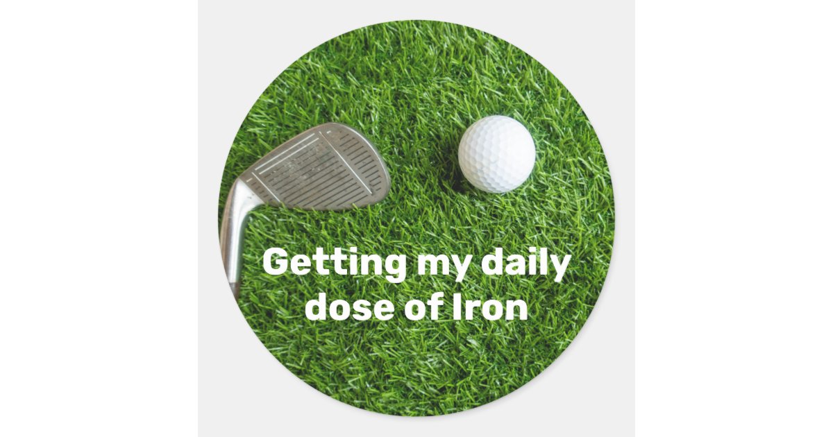 Golfer getting dose of iron and golf ball on green classic round ...