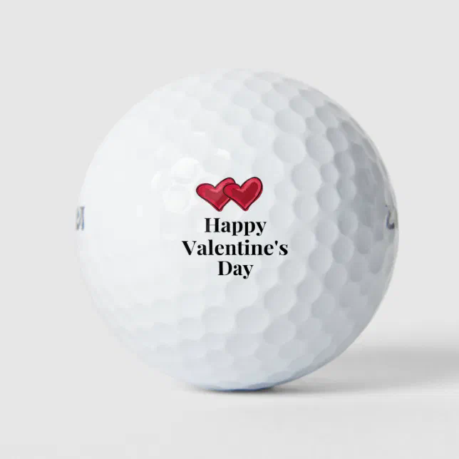 Golfer Happy Valentine's Day with love red heart Golf Balls | Zazzle