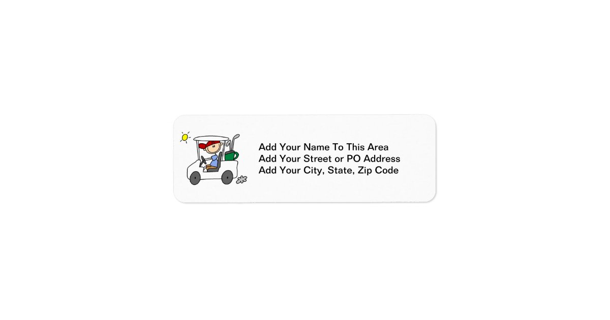 Golfer in Golf Cart Label | Zazzle