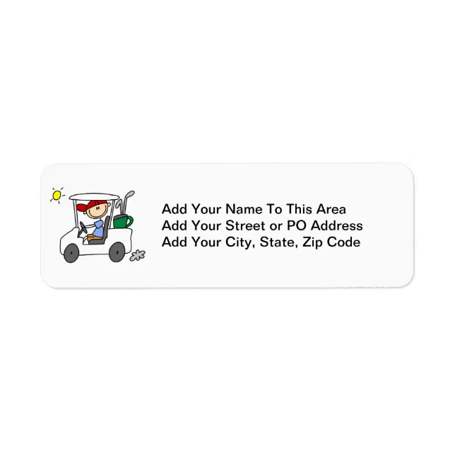 Golfer in Golf Cart Label | Zazzle