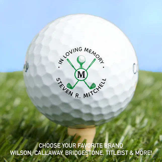 Golfer Memorial In Loving Memory Remembrance Golf Balls | Zazzle