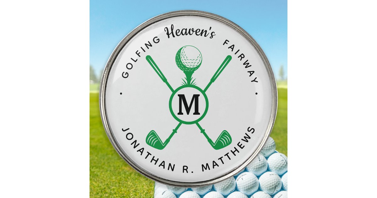 Golfer Memorial Remembrance Keepsake Personalized Golf Ball Marker | Zazzle