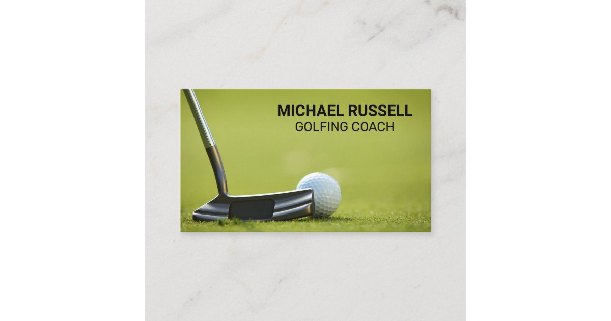 Golfer Putting on Golf Course Business Card | Zazzle