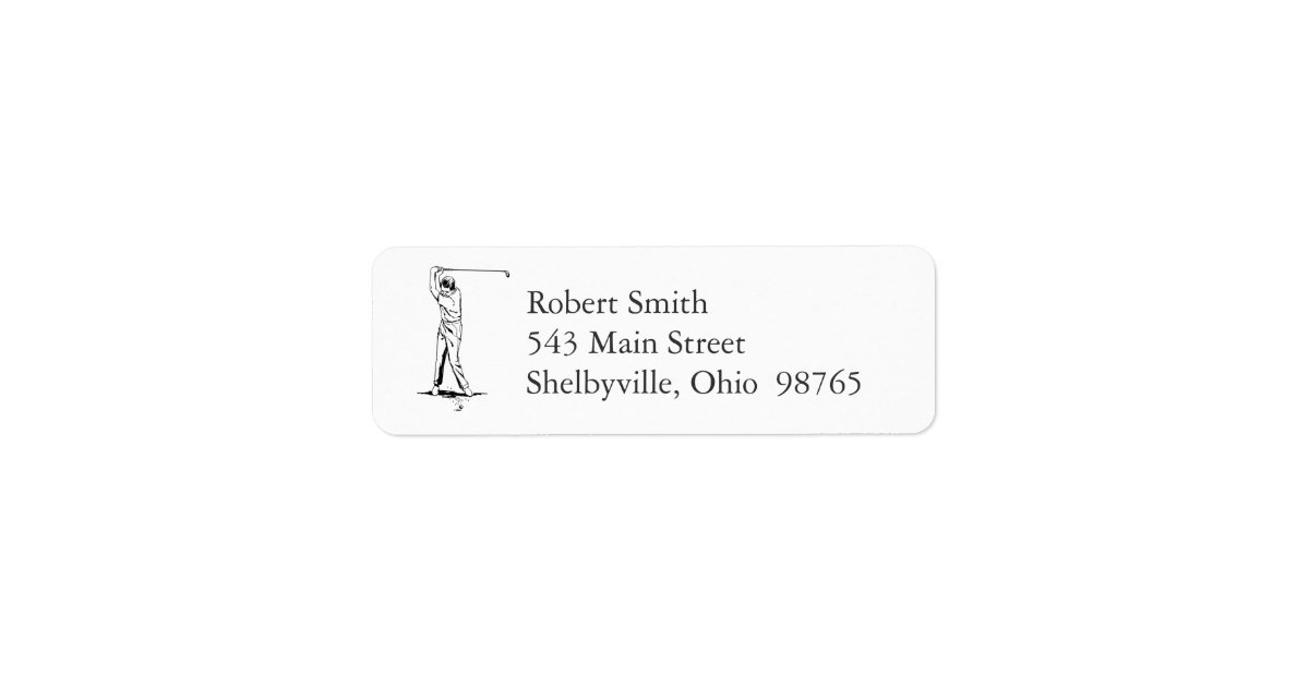 Golfer Return Address Labels | Zazzle