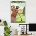 Golfer Scene - Sun River, Oregon Poster | Zazzle