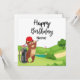 Golfer sloth is golfing on green birthday card | Zazzle