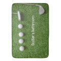 Golfer's bathroom with golf balls and putter bath mat | Zazzle