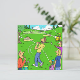 Golfer's Lucky Golf Shot Cartoon | Zazzle