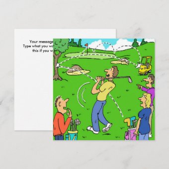 Golfer's Lucky Golf Shot Cartoon | Zazzle