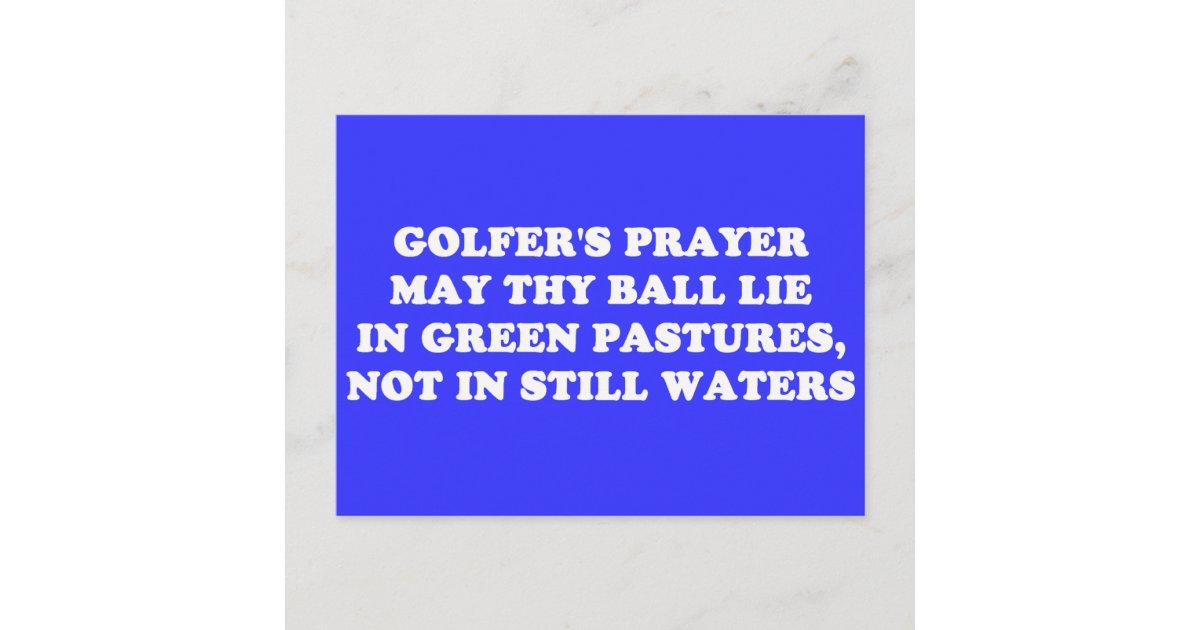 GOLFER'S PRAYER POSTCARD | Zazzle
