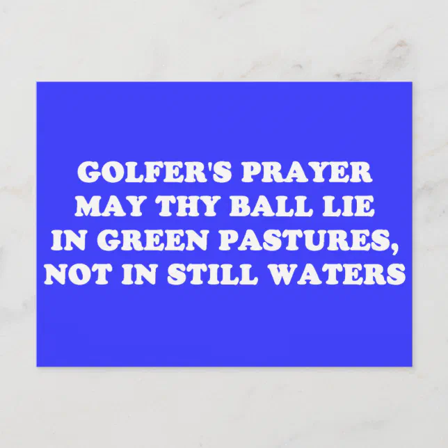 GOLFER'S PRAYER POSTCARD | Zazzle