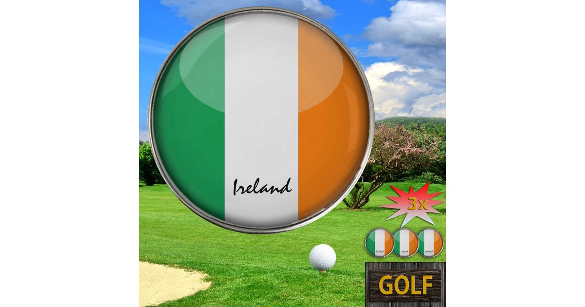 Golfing Ireland & Irish Flag /Golf Ball Marker | Zazzle