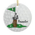 Golfing ️‍♀️ on the Green | Personalize | Golf Ceramic Ornament | Zazzle