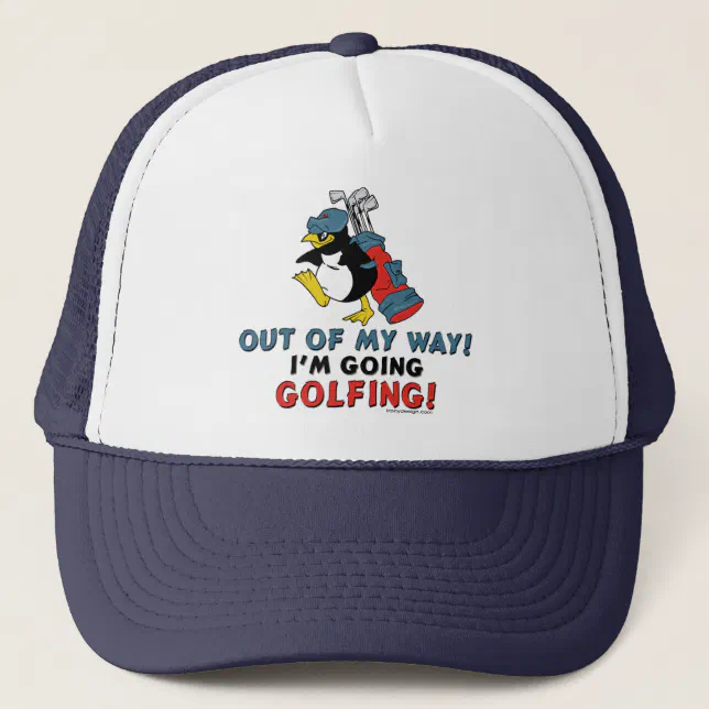 Golfing Penguin Trucker Hat | Zazzle