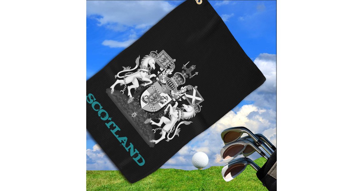 Golfing Scotland & Scottish coat of arms / flag Golf Towel | Zazzle