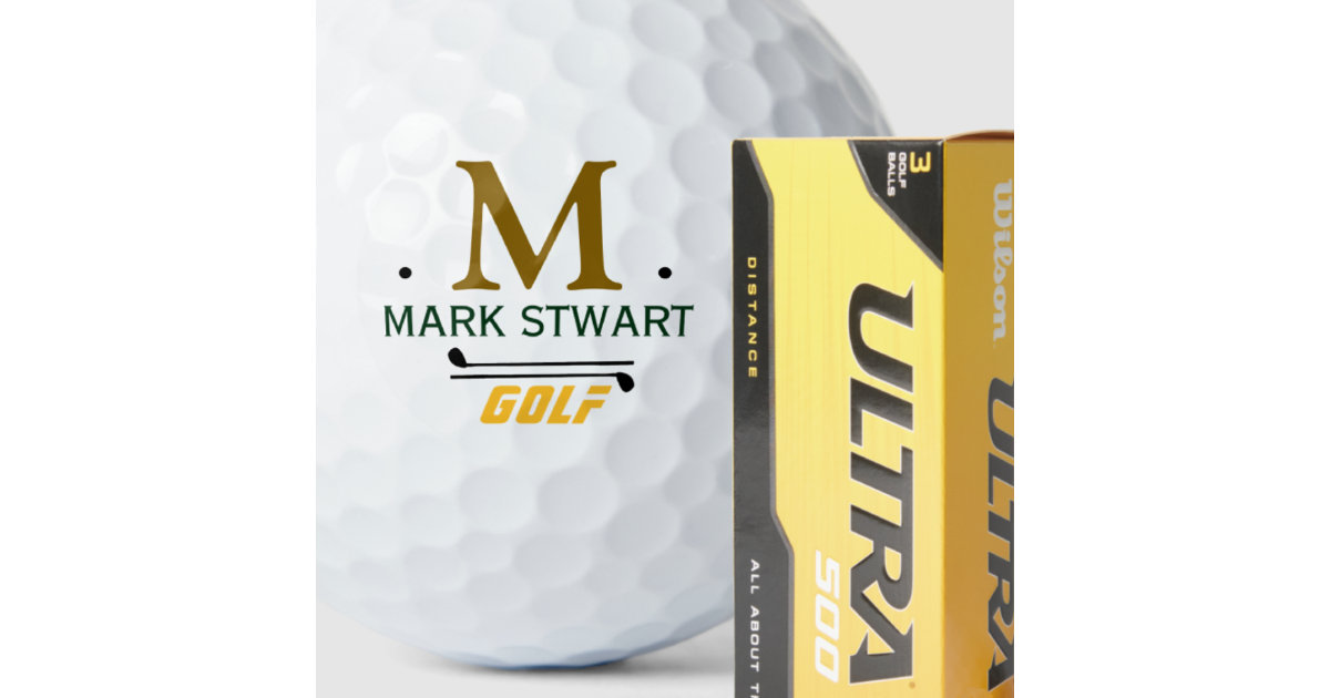 golfplayer initial/name custom monogram golf balls | Zazzle