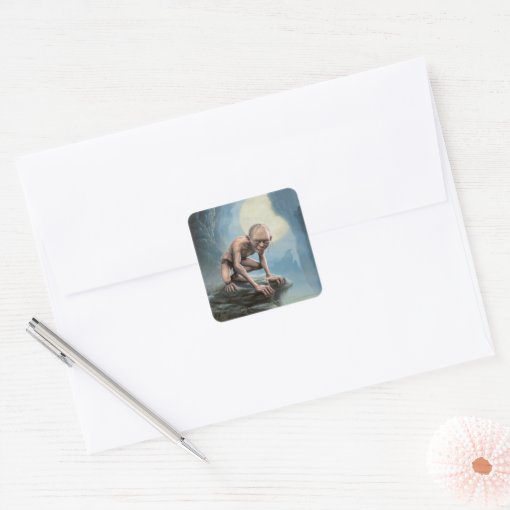 GOLLUM™ with Moon Square Sticker | Zazzle