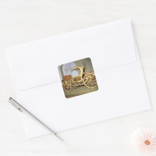 Gondola carriage of Empress Catherine II Square Sticker | Zazzle
